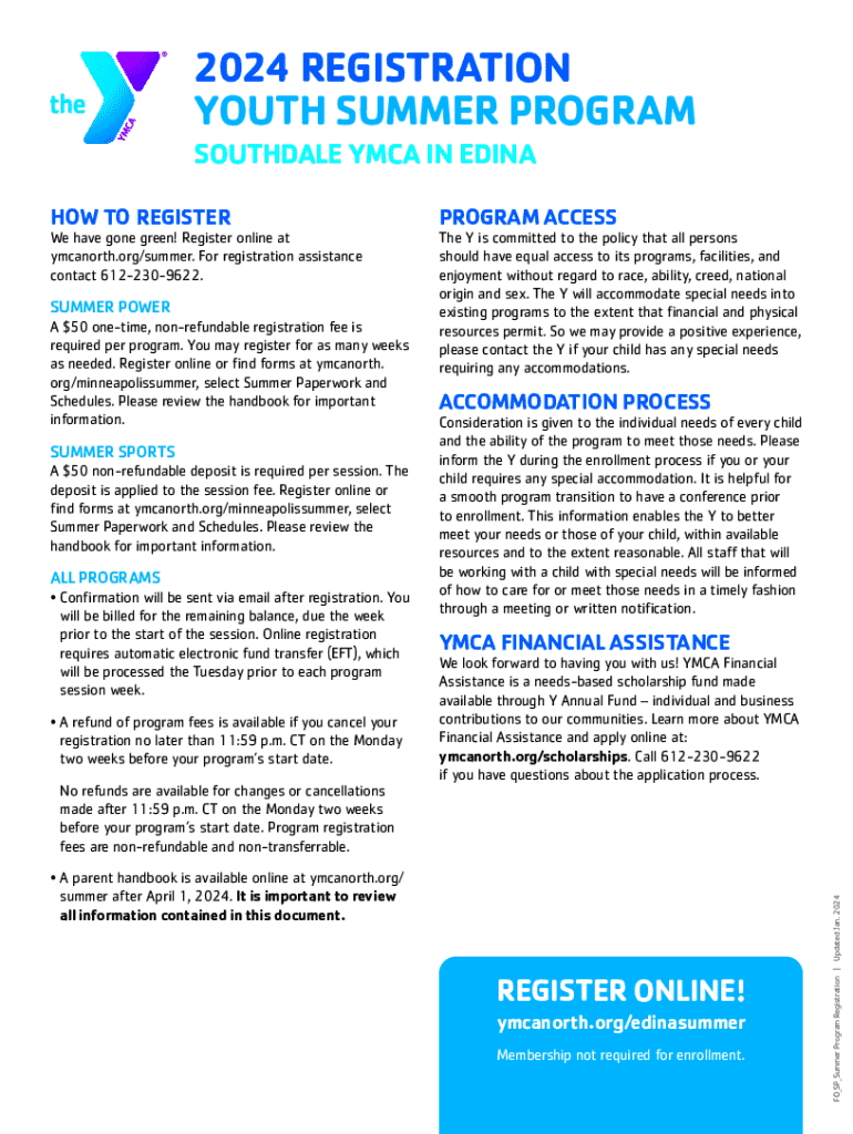 Fillable Online YMCA DAY CAMP GUY ROBINSON Fax Email Print - pdfFiller