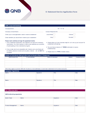 Fillable Online E- Statement Service Application Form Fax Email Print - pdfFiller
