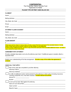 Fillable Online clients' security fund claim form instructions Fax ...
