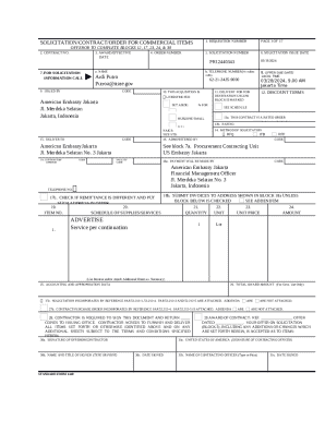Section 1: The Schedule, including: SF1449, Pricing (block 23), Scope ...