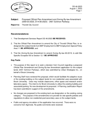 Fillable Online Subject: Proposed Official Plan Amendment and Zoning By ...