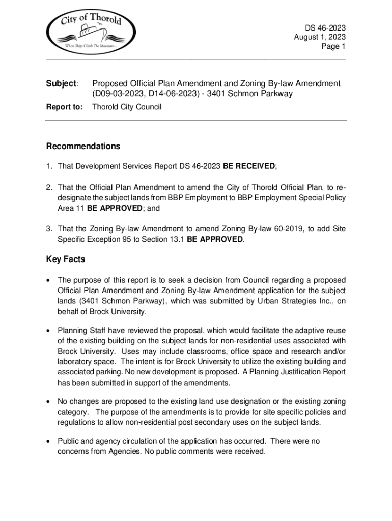 Fillable Online Subject: Proposed Official Plan Amendment and Zoning By-law ... Fax Email Print ...