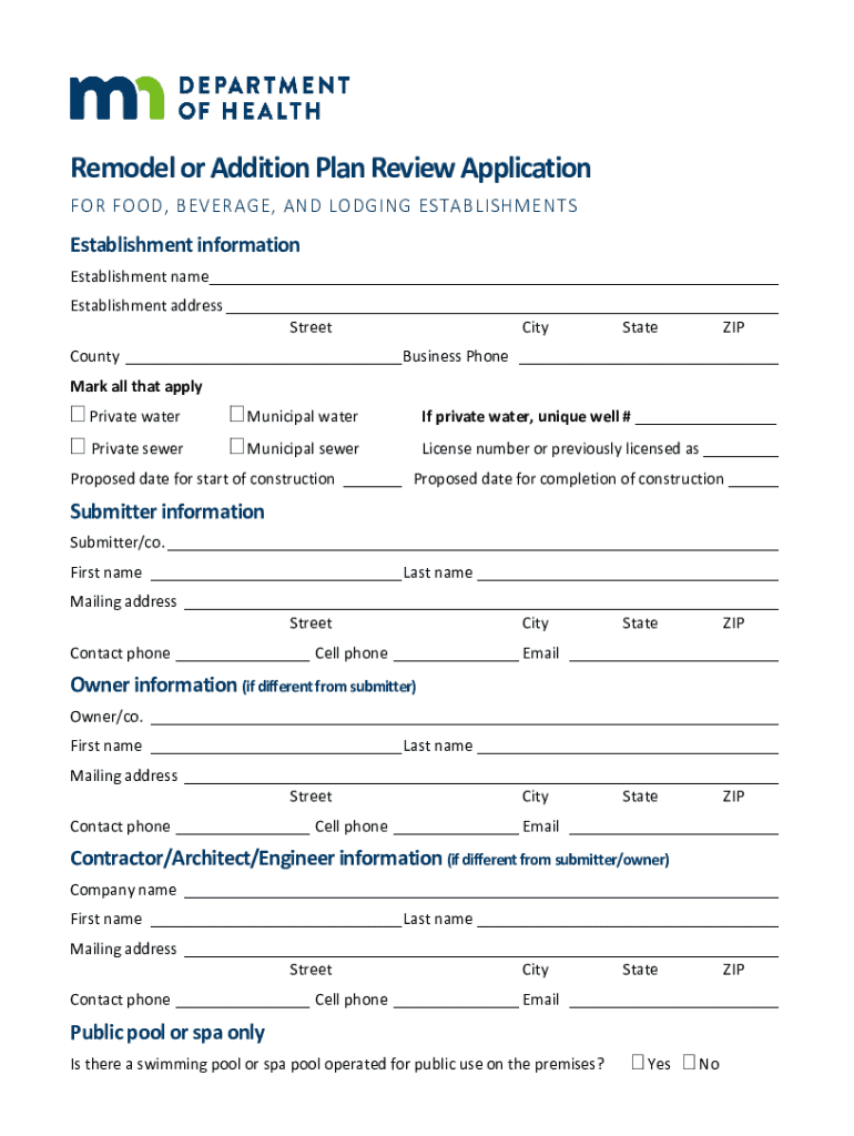 Fillable Online Application for Remodel of Food Facility - Consumer ...