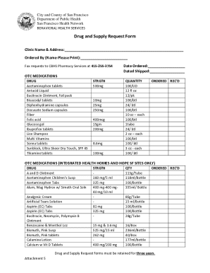 Fillable Online Drug and Supply Request Form Fax Email Print - pdfFiller