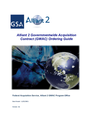 Fillable Online Alliant 2 Governmentwide Acquisition Contract (GWAC ...