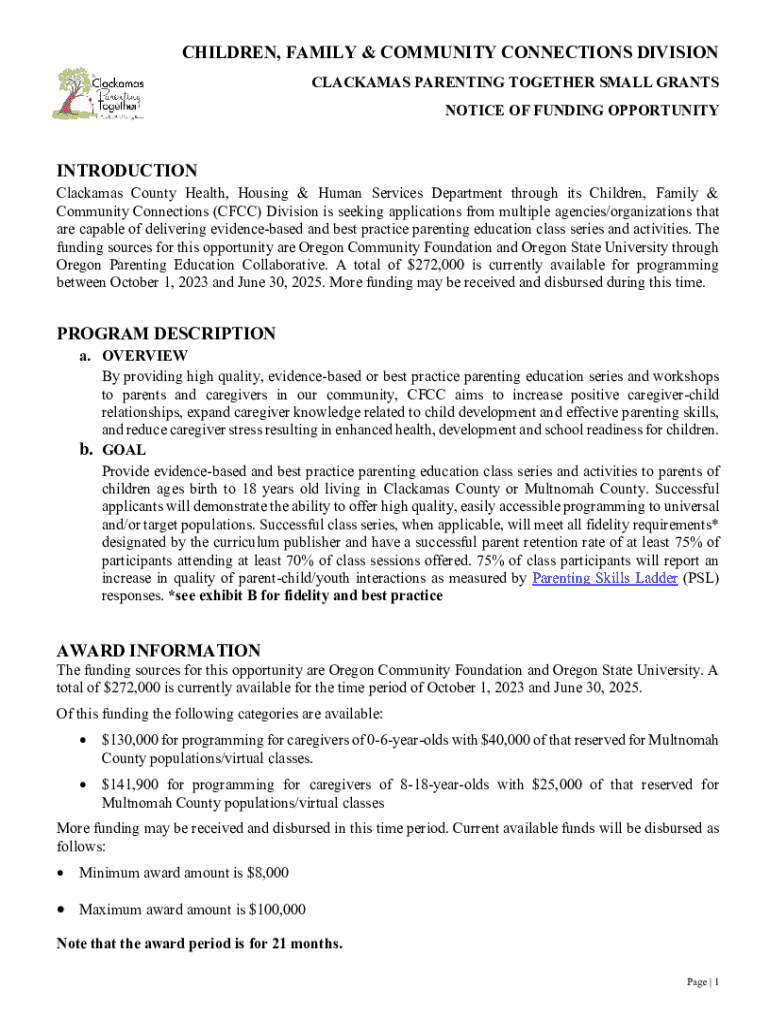 Fillable Online children, family & community connections division Fax Email Print - pdfFiller