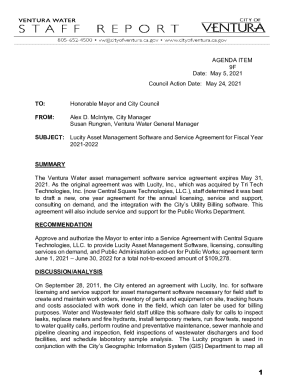 Fillable Online Lucity Asset Management Software and Service Agreement ...