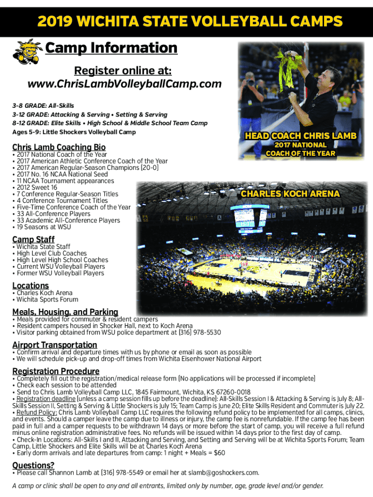 Fillable Online Attackers & Setters Camp - Chris Lamb Volleyball Camp ...
