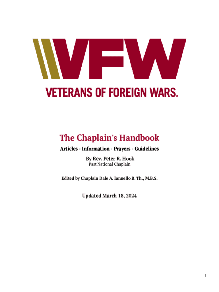 Fillable Online Veterans of Foreign Wars Chaplain's Report Fax Email Print - pdfFiller