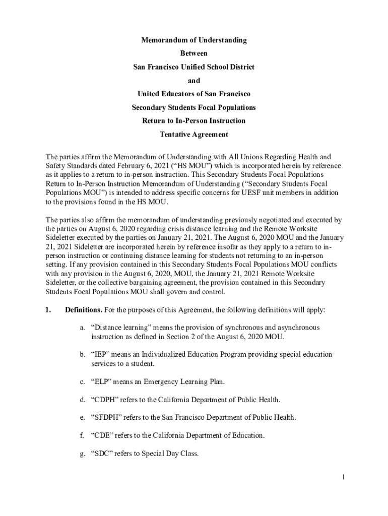 Fillable Online Educators in San Francisco Win Historic Tentative ...