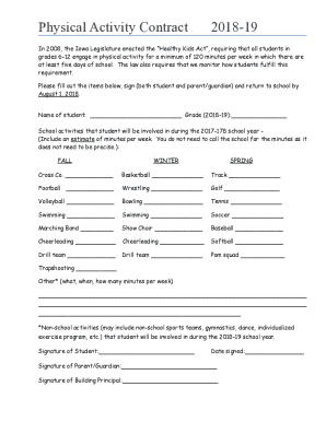 Fillable Online Sample Physical Activity Contract Fax Email Print ...