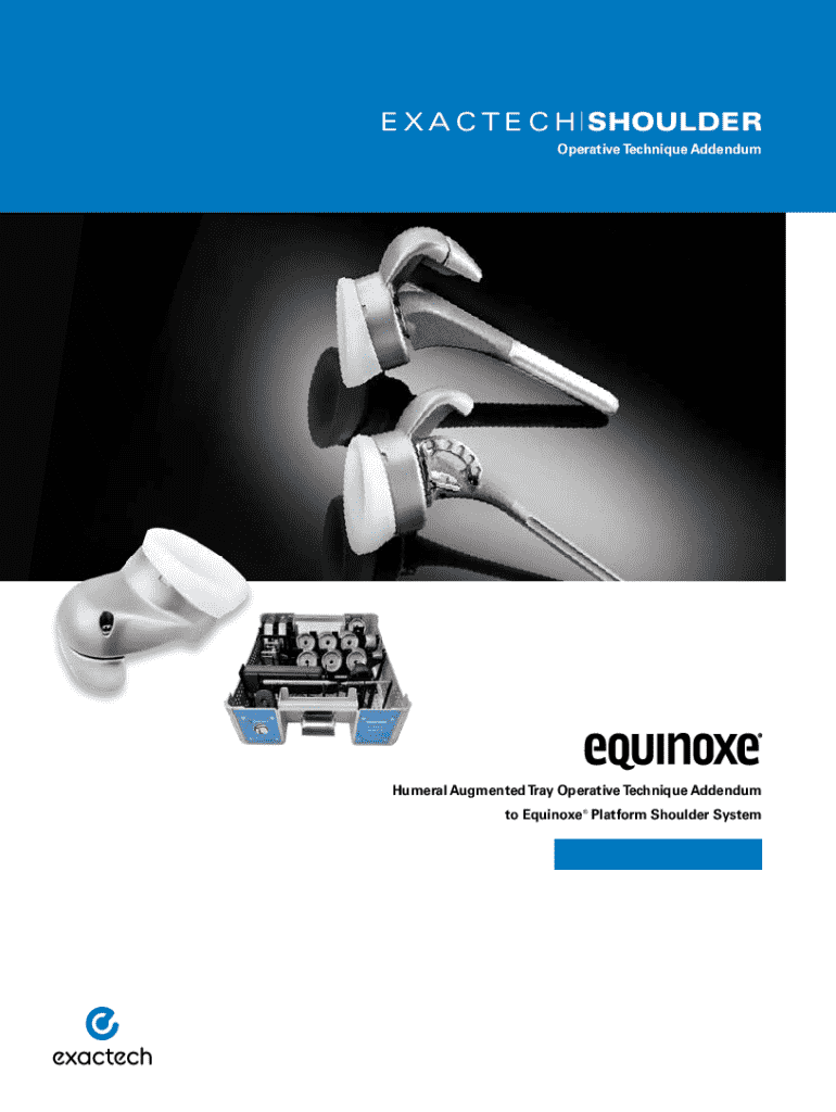 Fillable Online Equinoxe Humeral Augmented Tray Overview Animation Fax ...