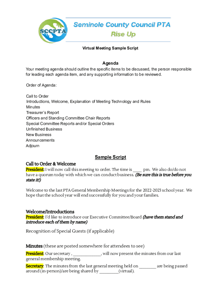 Fillable Online 6 handy meeting agenda templates for your next meeting ...