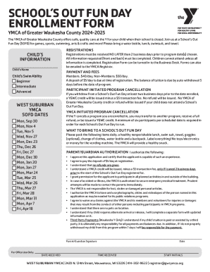 Fillable Online Fun Day (SOFD) for games, sports, swimming, arts ...