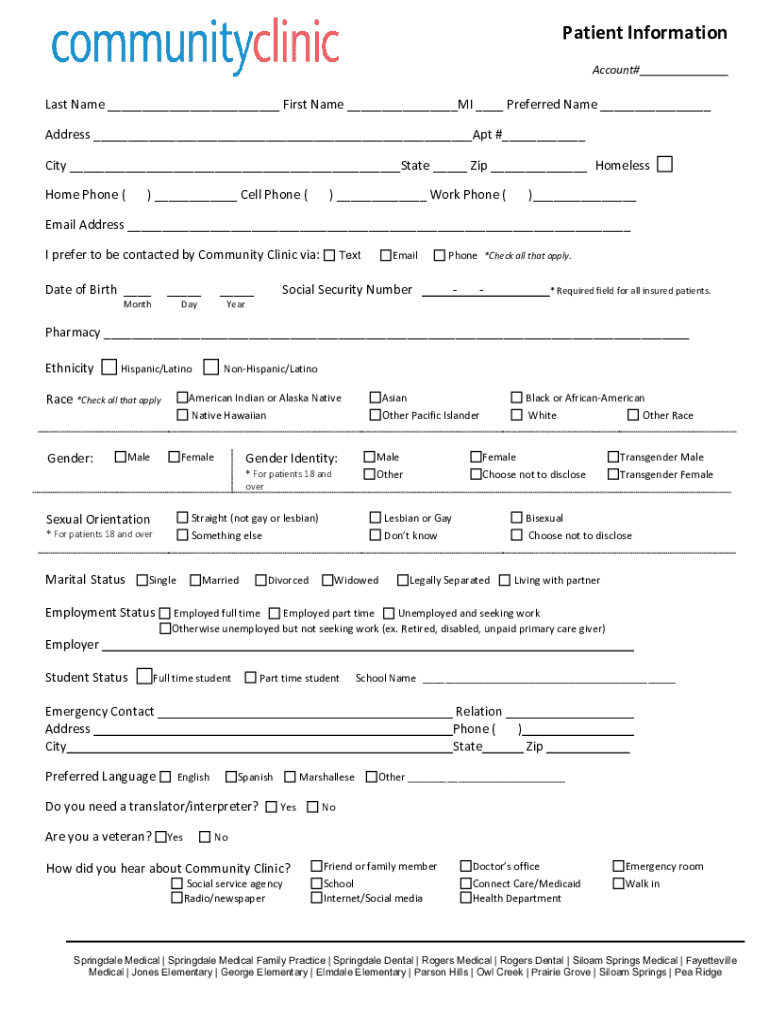 Fillable Online Patient Information Form.docx - AH1001 Patient ...