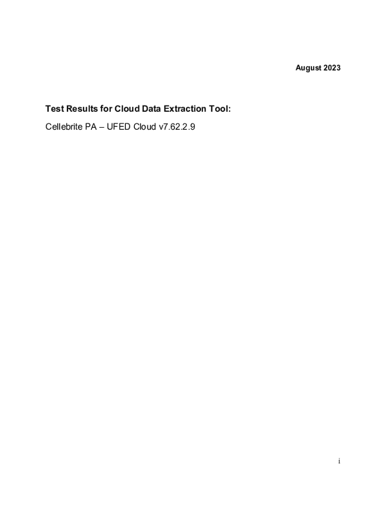Fillable Online Test Results for Cloud Data Extraction Tool-Cellebrite ...