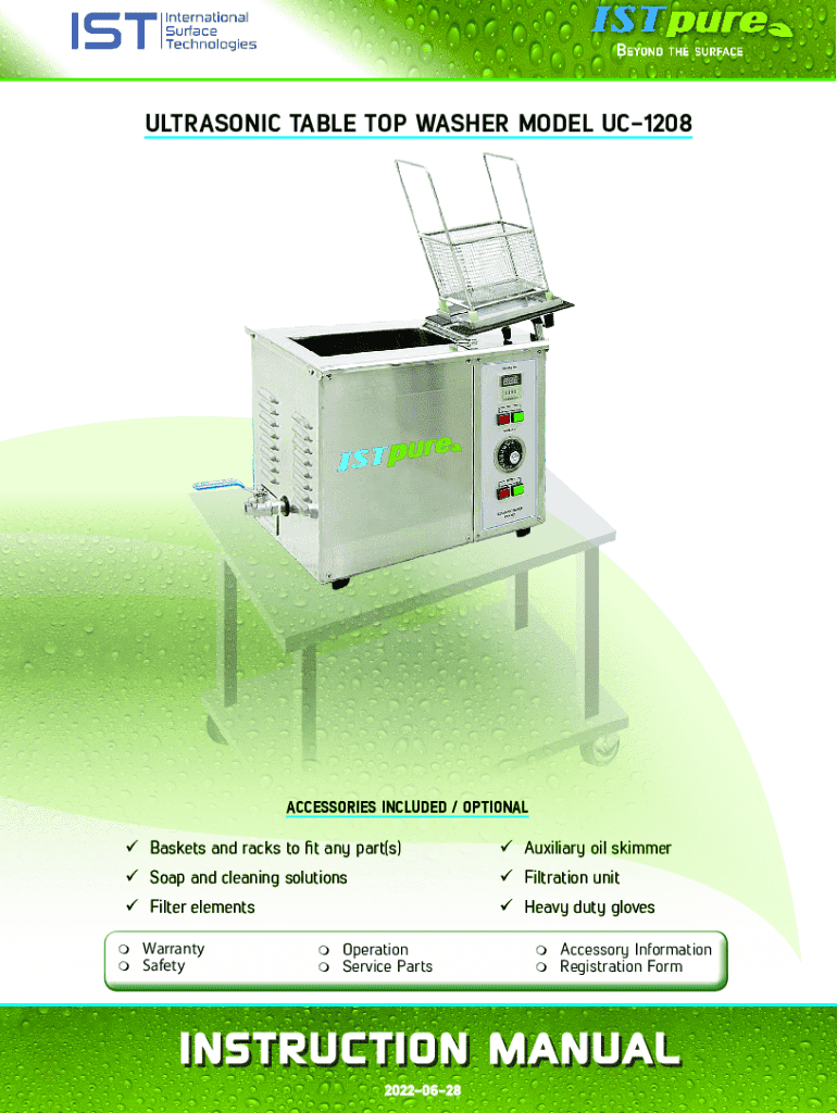 Fillable Online UC 1208 - Table Top Ultrasonic Cleaner - 3 Gal Tank Fax ...