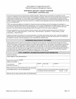 Fillable Online SAMPLE NSGP INVESTMENT JUSTIFICATION Fax Email Print ...