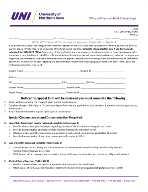Fillable Online 2024-2025 Dependent Student Appeal Form Fax Email Print ...