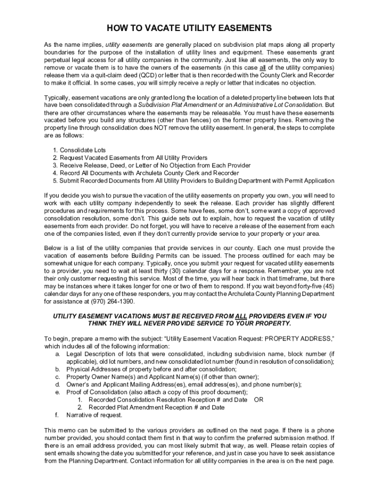 Fillable Online dedication & vacation of easements & right-of-way Fax Email Print - pdfFiller