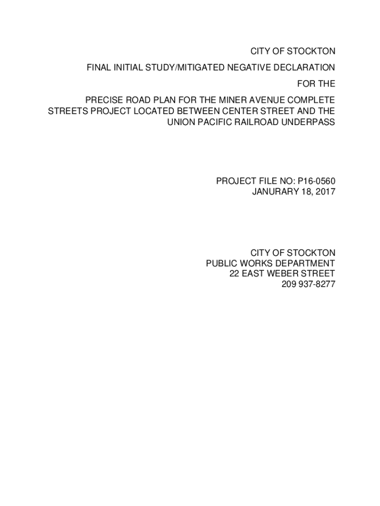 Fillable Online Final Initial Study/Mitigated Negative Declaration for the ... Fax Email Print ...