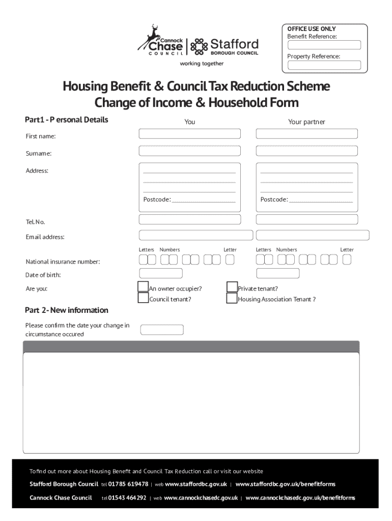 Fillable Online Claim for Housing Benefit and Council Tax Reduction ...