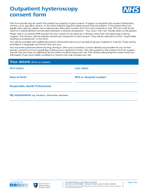 Fillable Online Outpatient operative hysteroscopy consent form Fax ...
