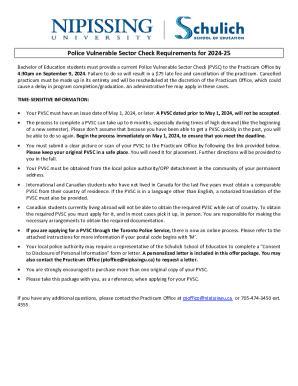 Fillable Online Police Vulnerable Sector Check Requirements for 2024-25 ...