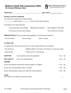 Fillable Online Medicare Annual Health Risk AssessmentFinding reliable ...