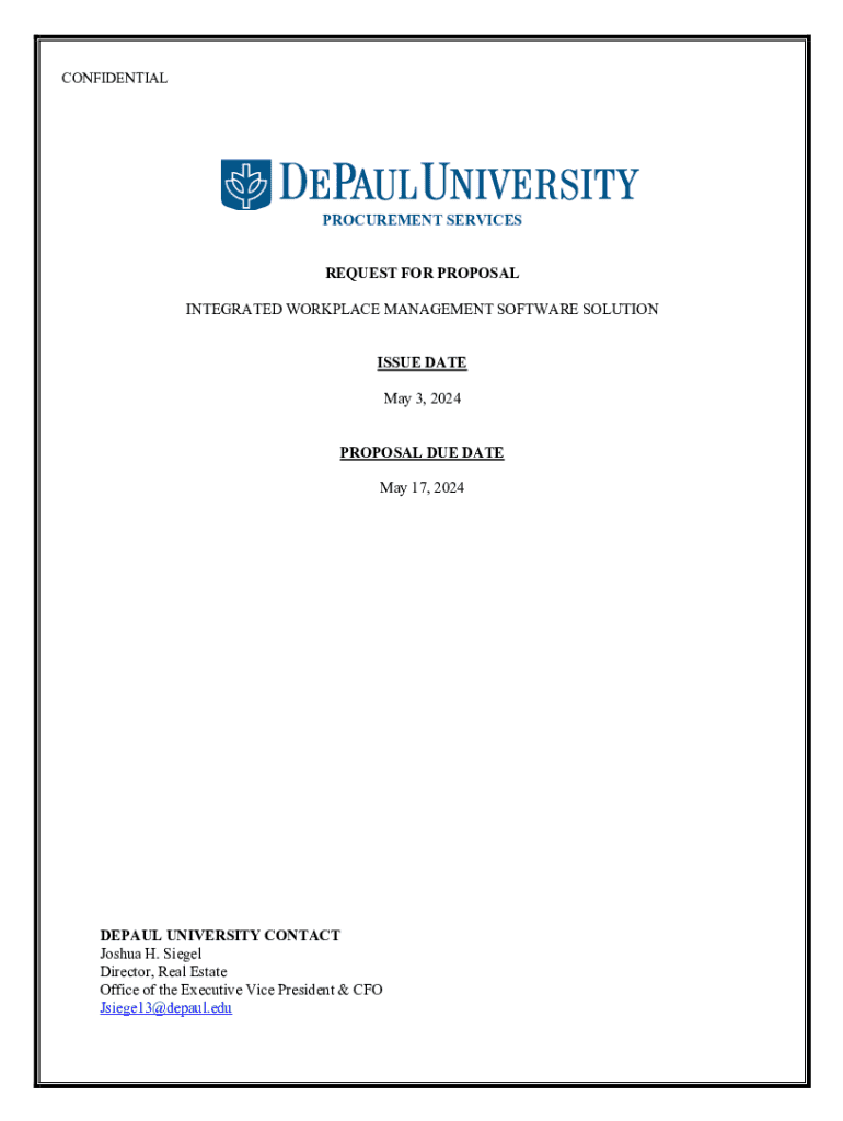 Fillable Online resources depaul RFP Template - CMS Replacement Fax ...