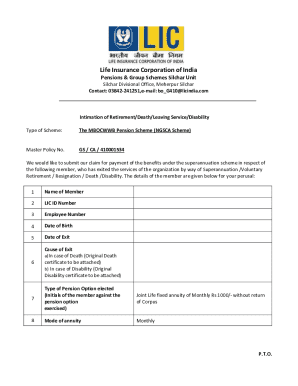 Fillable Online Pension Claim Form Fax Email Print - pdfFiller