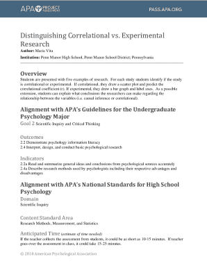 Fillable Online Distinguishing Correlational vs. Experimental Research ...