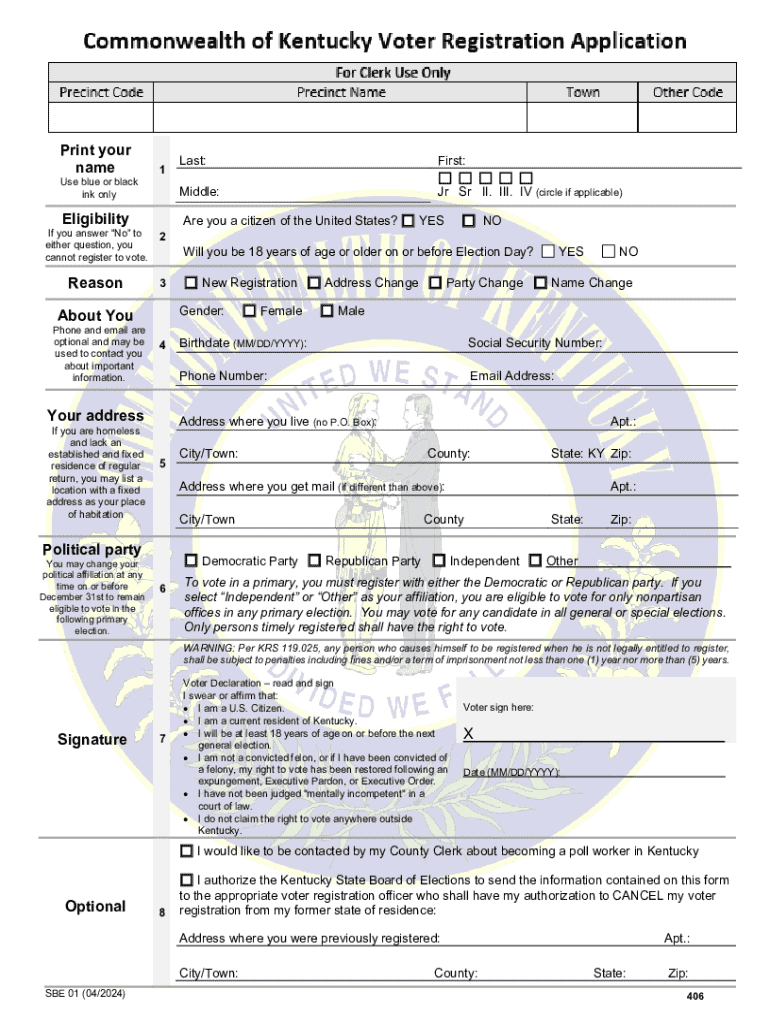 Fillable Online elect ky If a homeless man does not have an address or ...