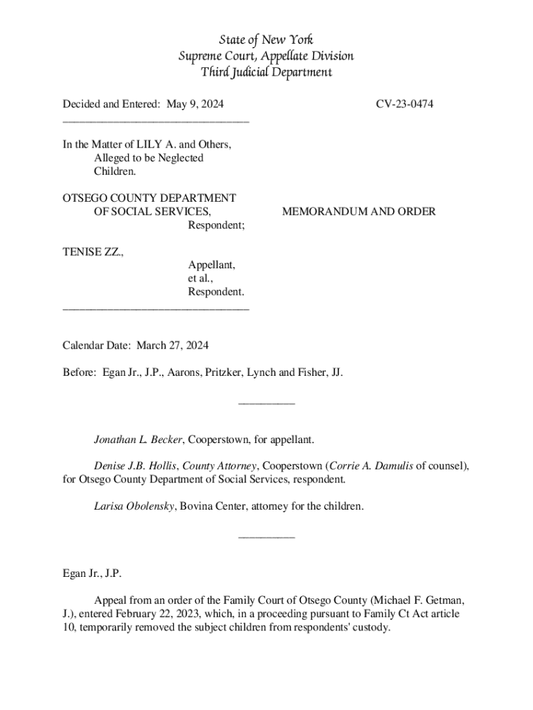 Fillable Online decisions courts state ny CV-23-0474 Fax Email Print - pdfFiller