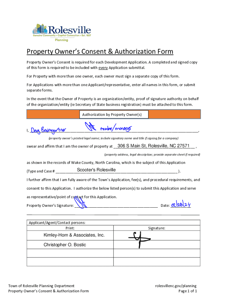 Fillable Online Property Owner Consent & Agent Authorization Form Fax ...