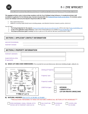 Fillable Online R-1 Zone Worksheet Fax Email Print - pdfFiller