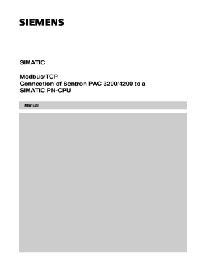Fillable Online SIMATIC Modbus/TCP Connection of Sentron PAC 3200/4200 to a ... Fax Email Print ...