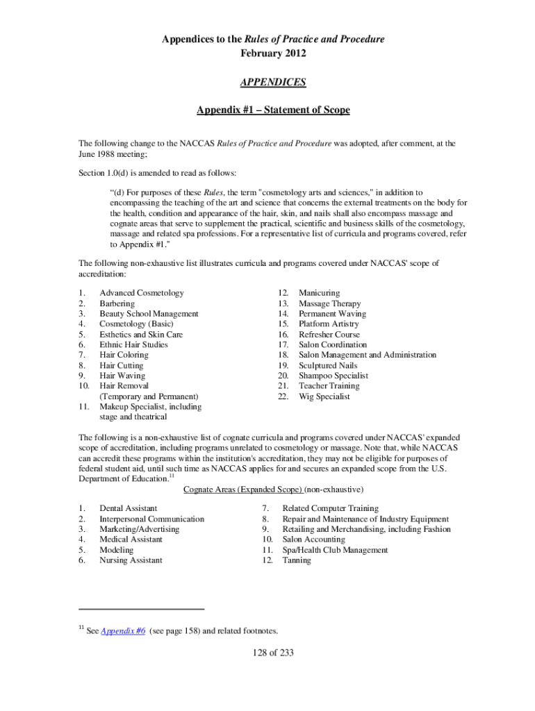 Fillable Online APPENDICES Appendix #1Statement of Scope Fax Email ...