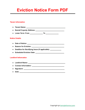 Fillable Online Form 4 A - Eviction Notice - Residential Rental ...