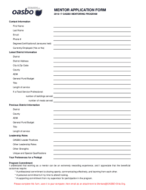 Fillable Online Mentor Application - Pearland Independent School ... Fax Email Print - pdfFiller