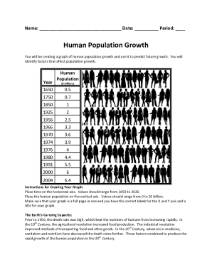 Fillable Online Objectives: Create a graph of human population growth ...