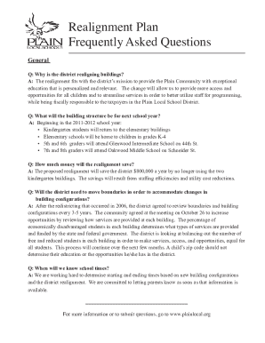 Fillable Online Realignment Plan Frequently Asked Questions Fax Email ...