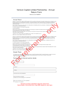 Fillable Online Venture Capital Limited Partnership - Annual Return ...