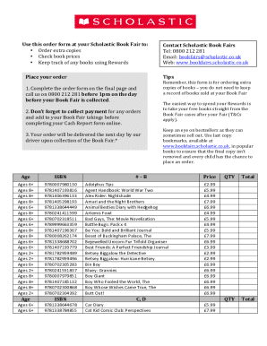 Fillable Online The Scholastic Book fair pamphlets and order forms Fax Email Print - pdfFiller