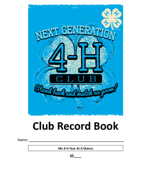 Fillable Online How to Start a 4-H Record Book Fax Email Print - pdfFiller