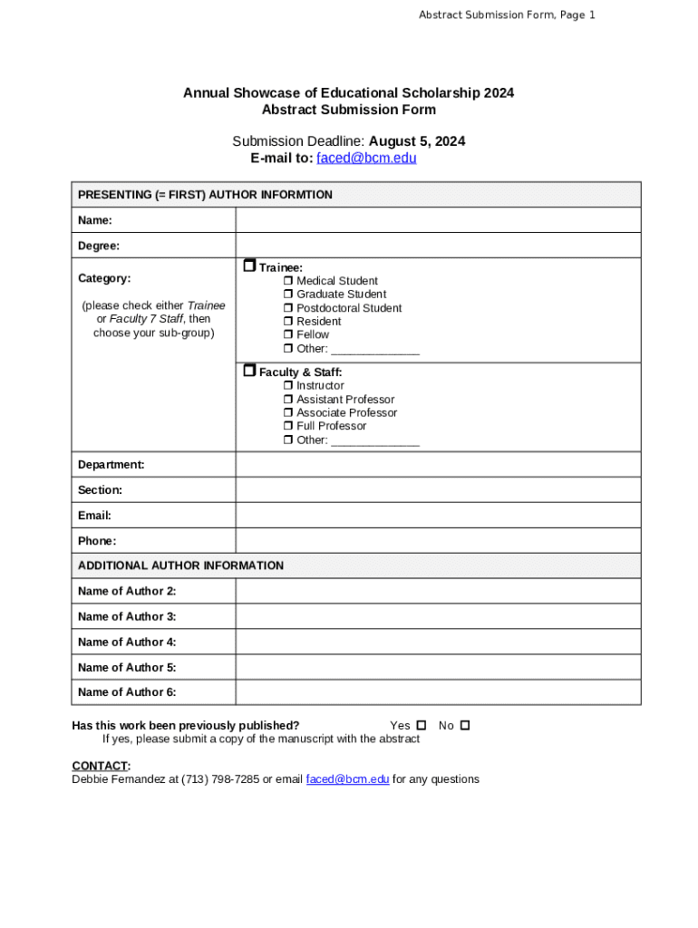 Annual Showcase of Educational Scholarship Guidelines Doc Template ...