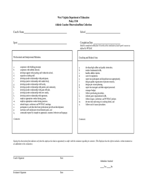 Fillable Online Athletic Observation Form Fax Email Print - pdfFiller