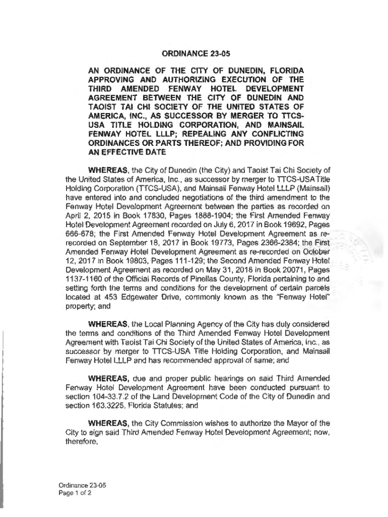 Fillable Online Third Amended Fenway Hotel Development Agreement for ...