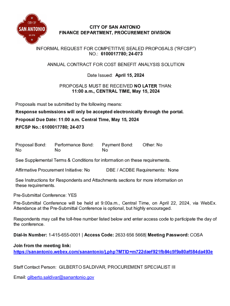 Fillable Online Informal Request for Competitive Sealed Proposals Fax Email Print - pdfFiller