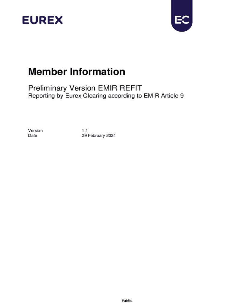 Fillable Online Member information EMIR REFIT. 1.1 Fax Email Print ...